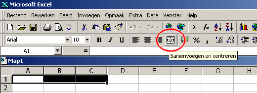 oefening met spreadsheet MS Excel